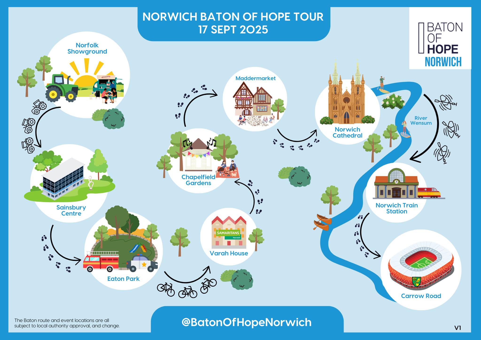 Norwich to Host Baton of Hope in Landmark Suicide Prevention Tour - RNAA